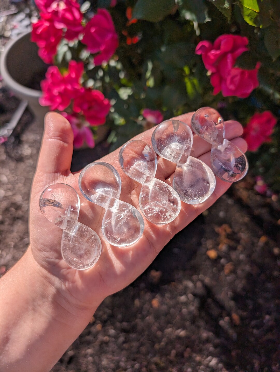 Clear Quartz Crystal Infinity Symbol Palmstone # C-1047 - Etsy