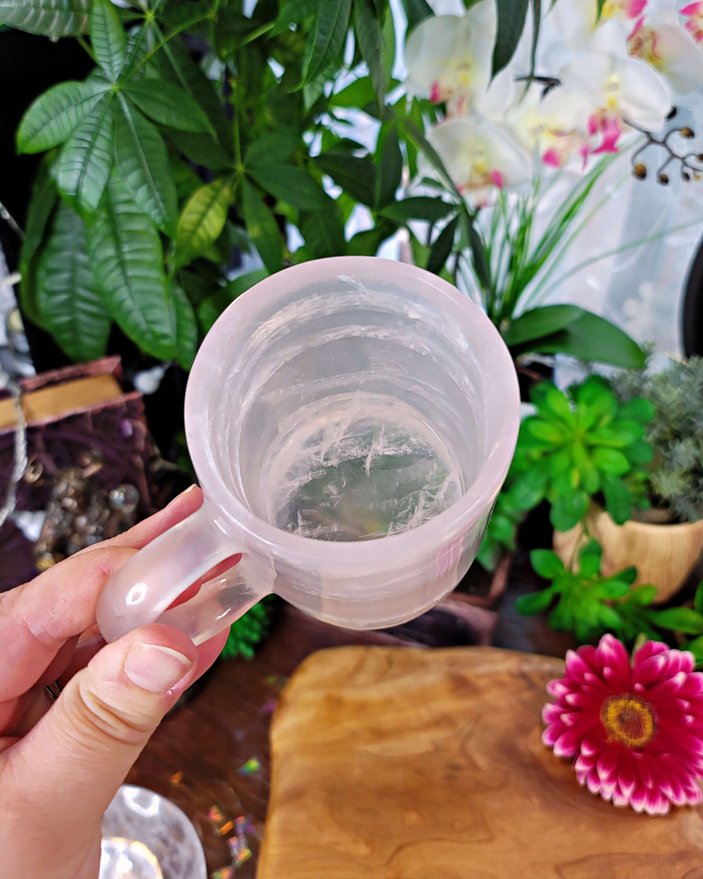 High Grade Gemmy Rose Quartz Tea Mug Set C-622 | Etsy