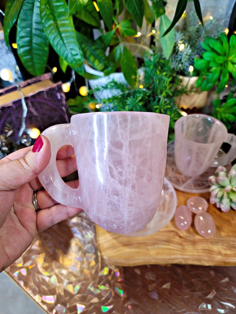 Rose Quartz Crystal Teacup Set C-509rq1 | Etsy