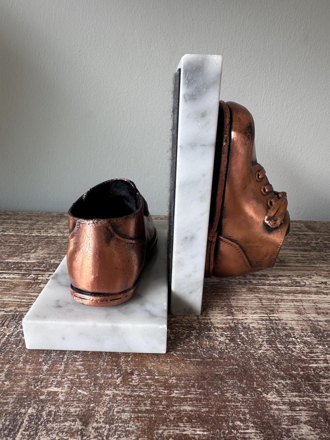 Bronzed Baby Shoe Bookends - Etsy