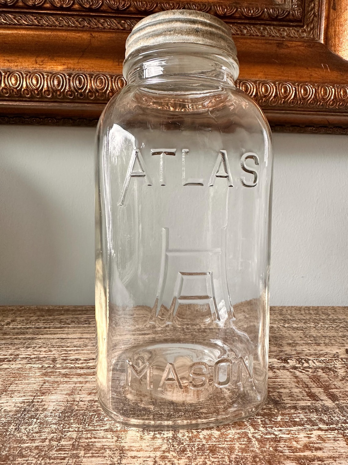 Atlas Mason Jar With Lid - Etsy