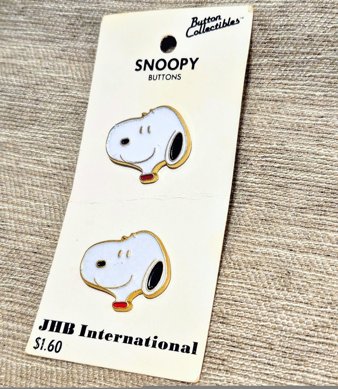 Vintage Snoopy Buttons, JBH International Collectible, Metal and Enamel ...