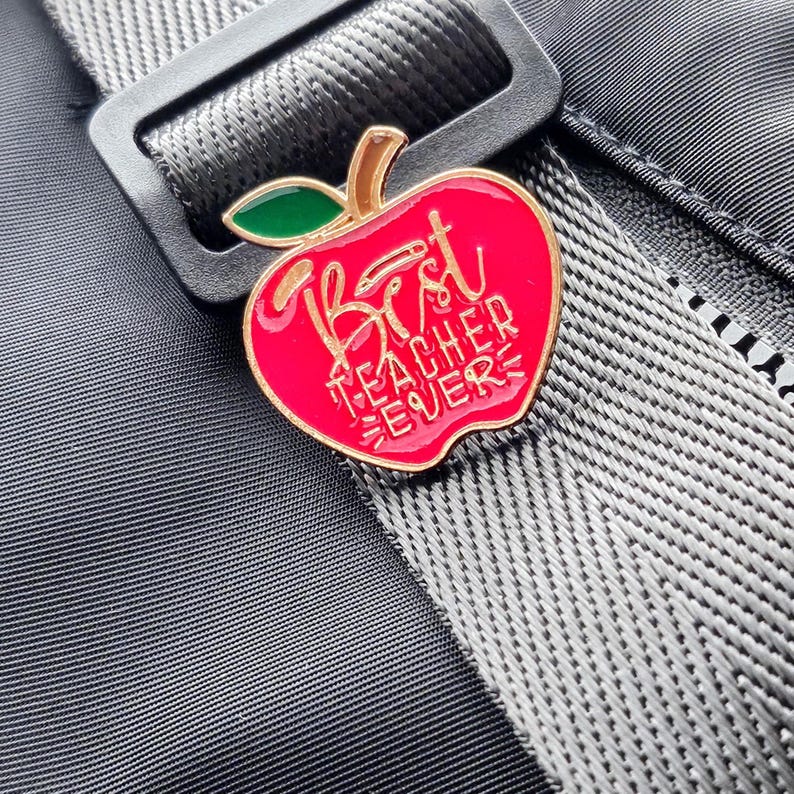 Best Teacher Ever Apple Enamel Pin | Teacher Gift - Etsy