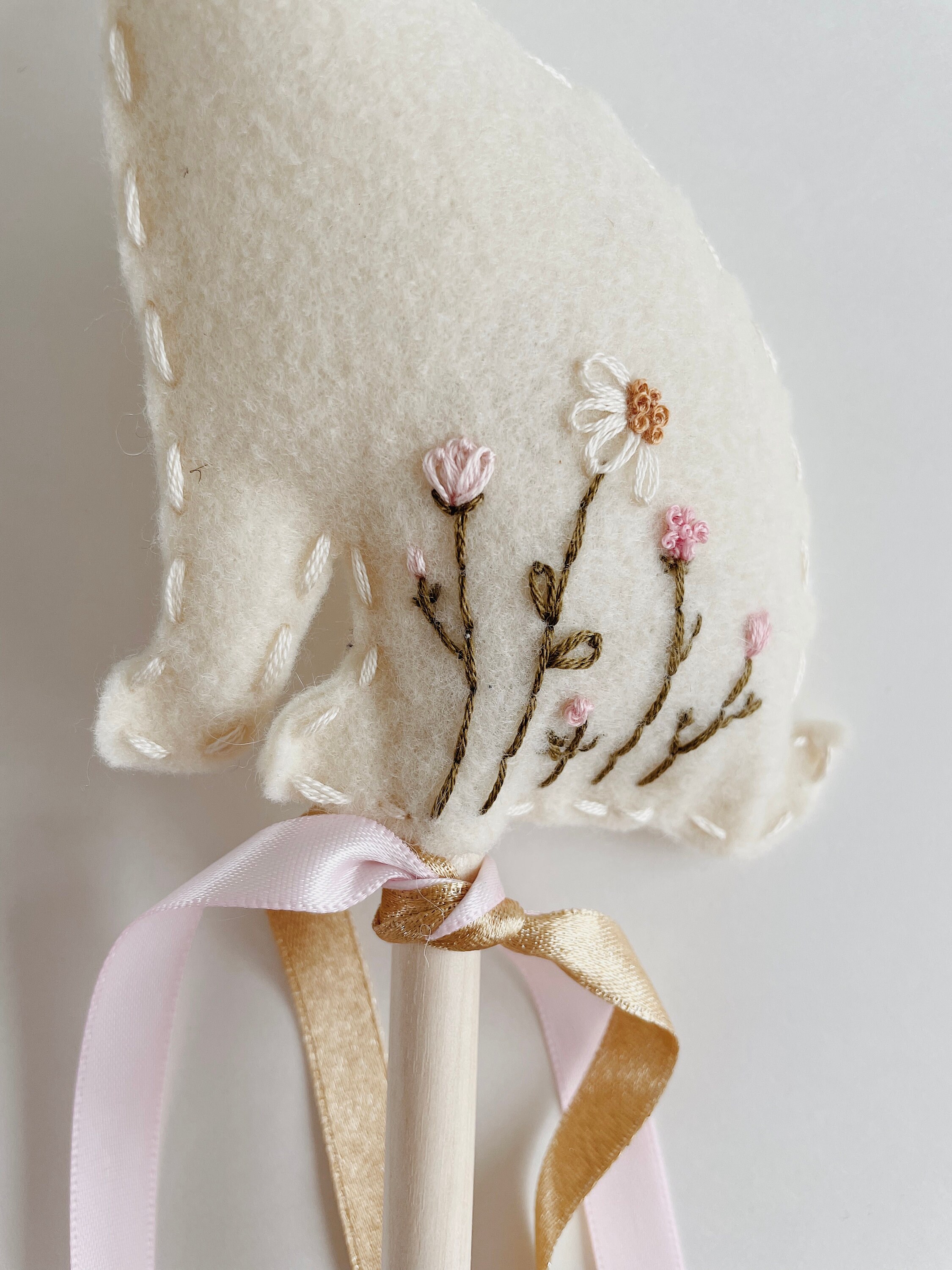 Embroidered Bunny Wand / Easter Basket Stuffer / Easter Gift - Etsy