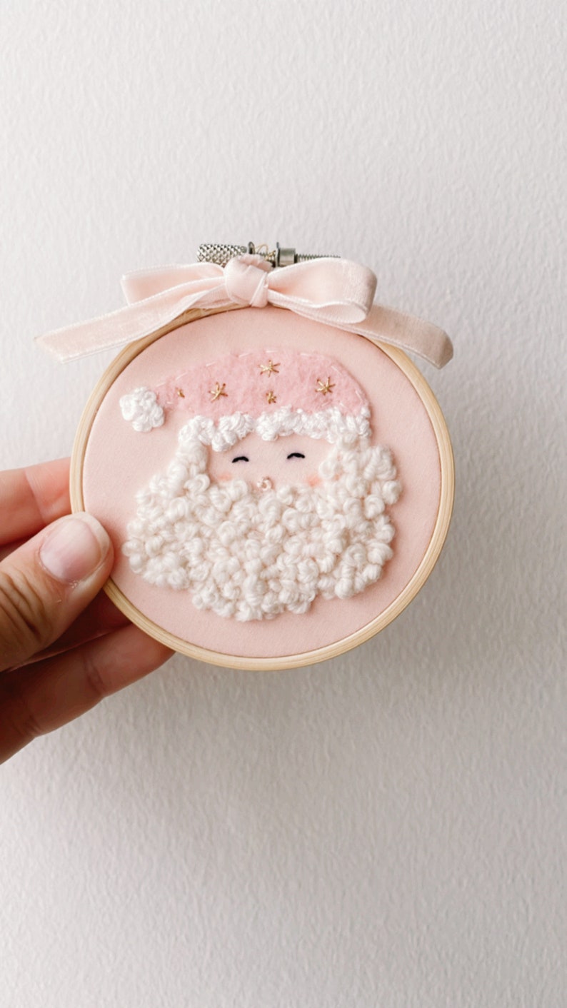 Embroidered Santa Ornament - Etsy
