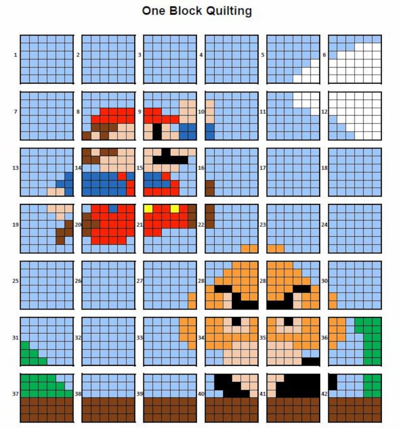 Mario Quilt Pattern - Etsy