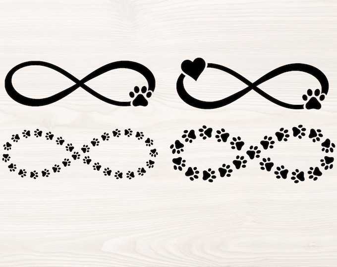Infinity Paw Print Heart Symbol SVG - Etsy Canada