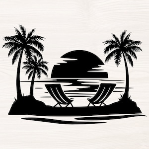 beach silhouette vector