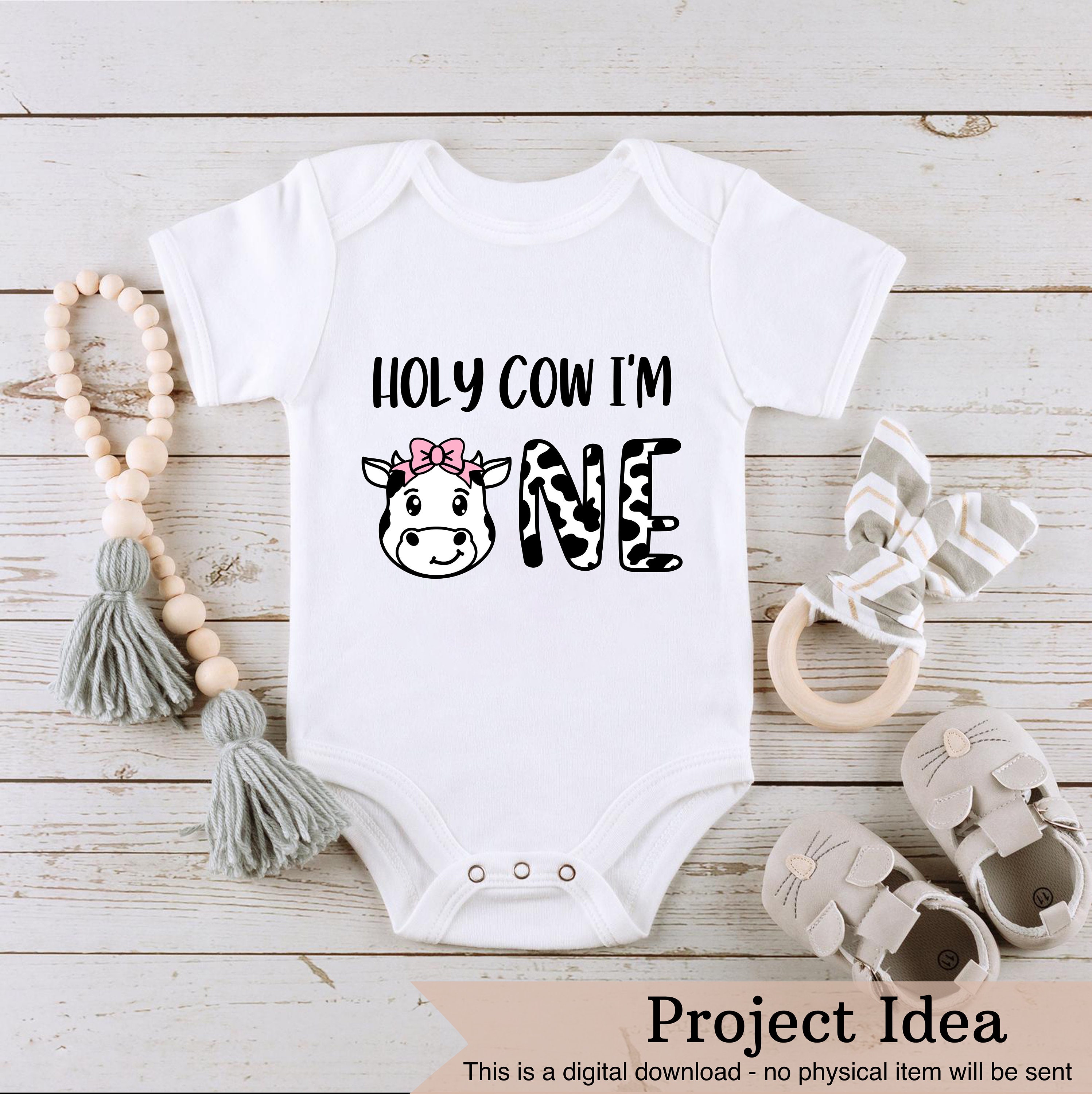 Holy Cow I'm One SVG PNG Files for Cutting Machines - Etsy Australia