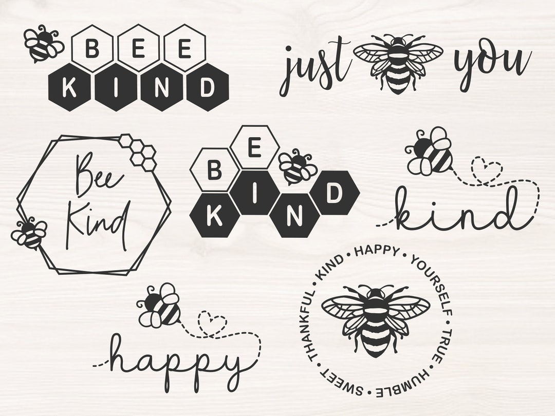 Bee Kind Bee You Bundle SVG PNG Files for Cutting Machines, Digital ...