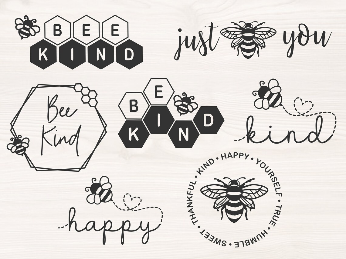 Bee Kind Bee you bundle SVG PNG Files for cutting machines | Etsy