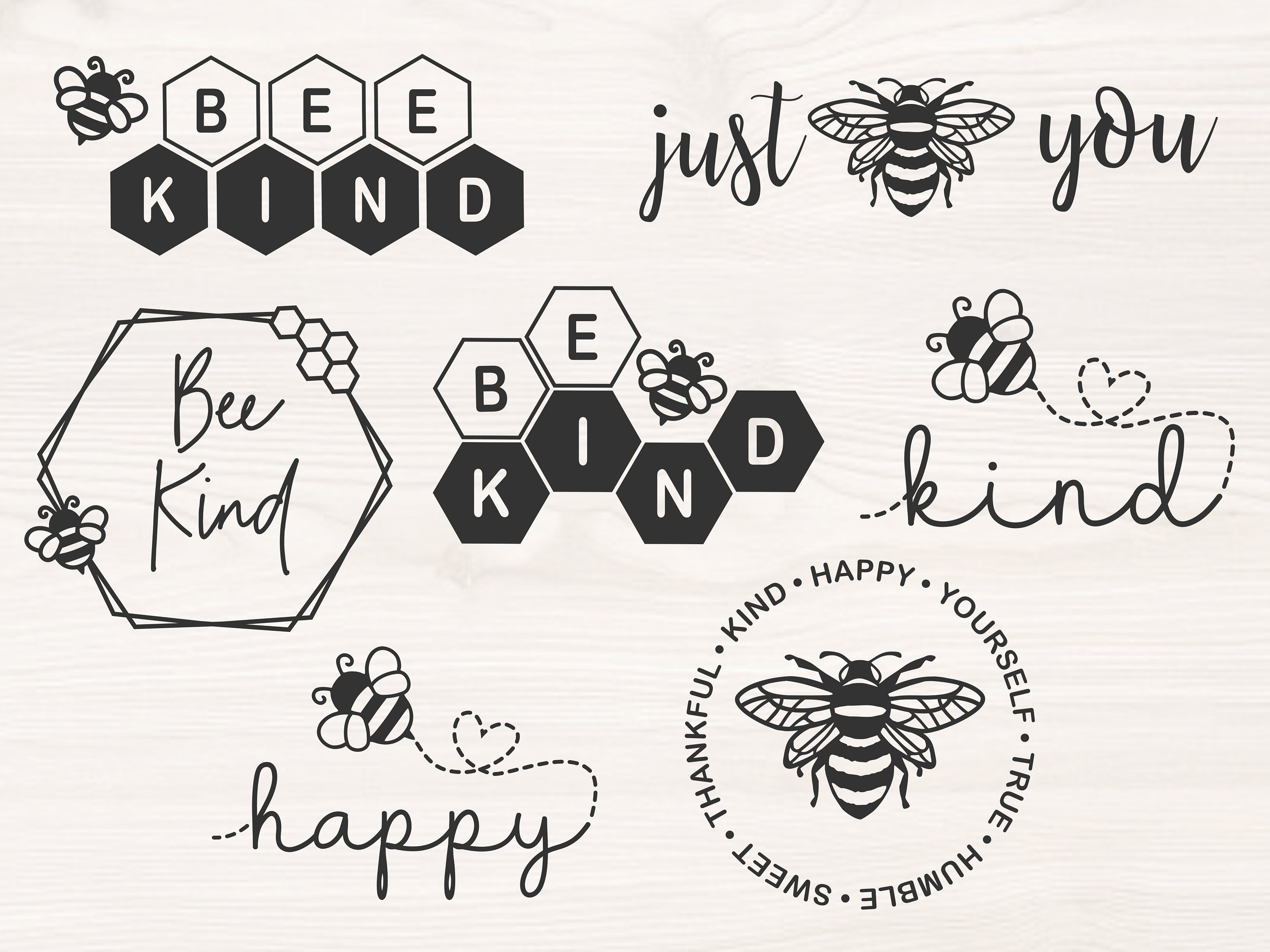 Bee Kind Bee You Bundle SVG PNG Files for Cutting Machines - Etsy Canada
