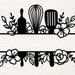 Cooking Floral Split Monogram SVG PNG Files for Cutting Machines ...