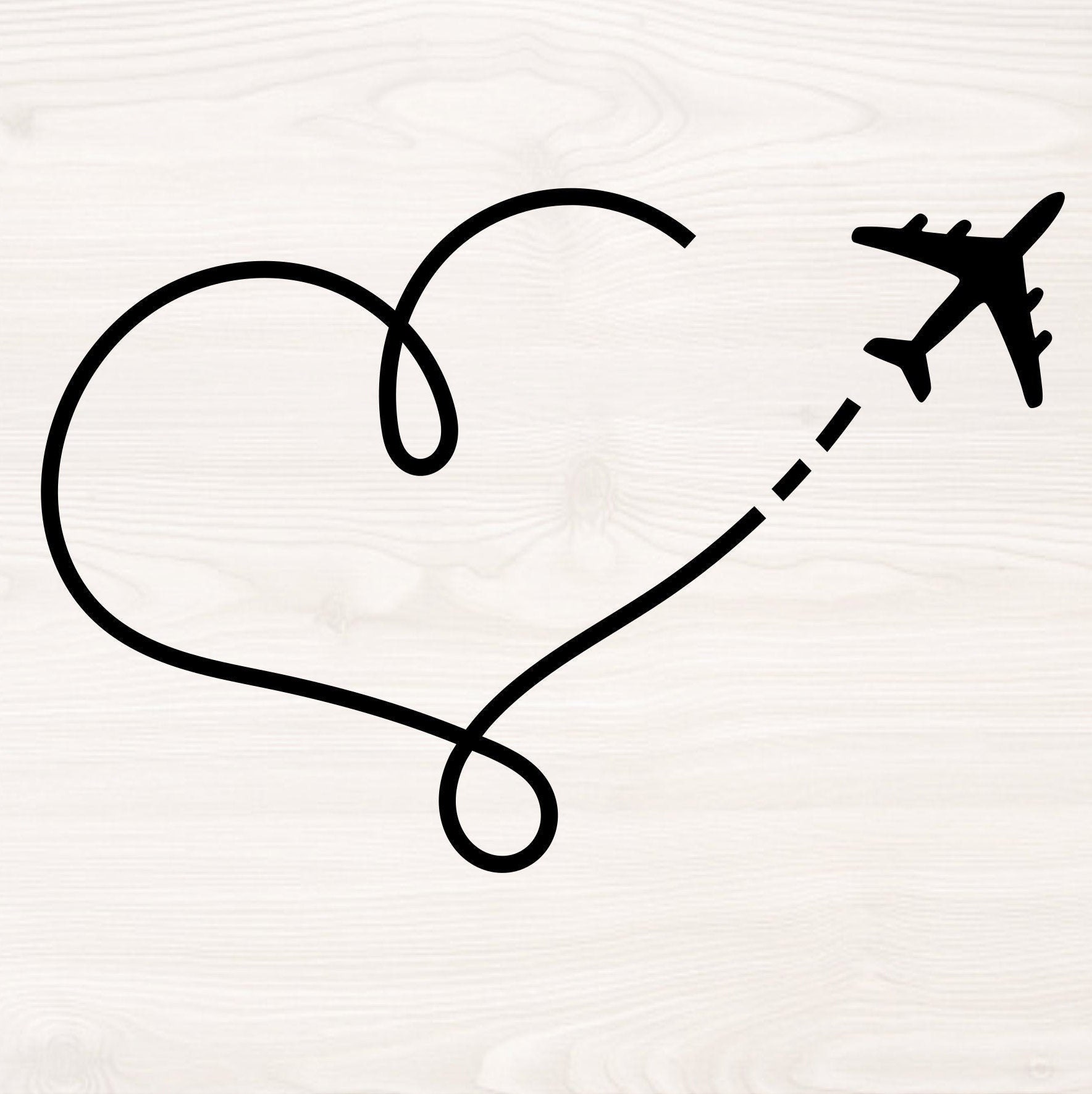 Ruta del corazón avión SVG PNG archivo para máquinas de corte, archivo ...