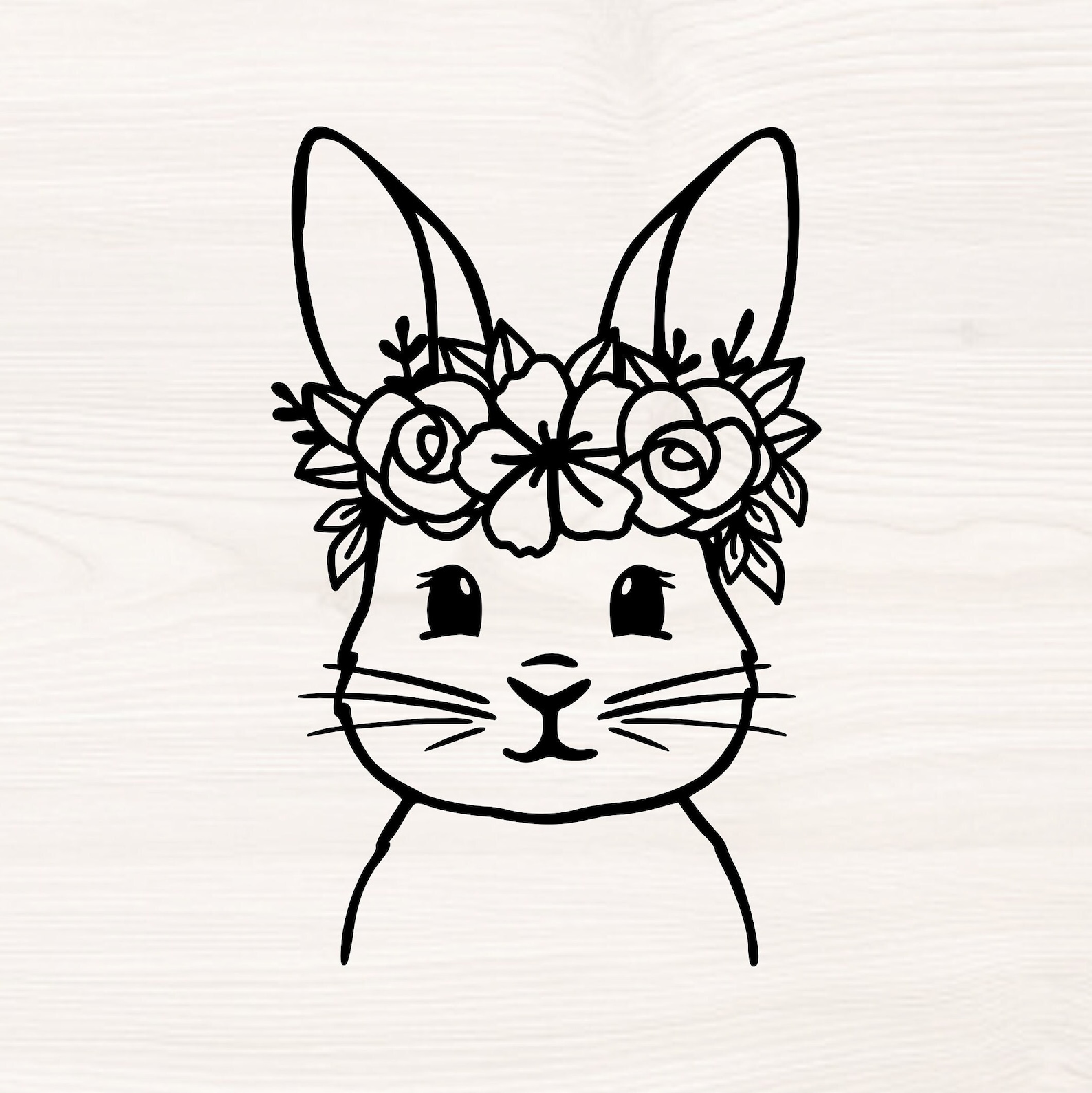 Hase mit Blumenkrone SVG PNG Dateien für Schneidemaschinen - Etsy ...