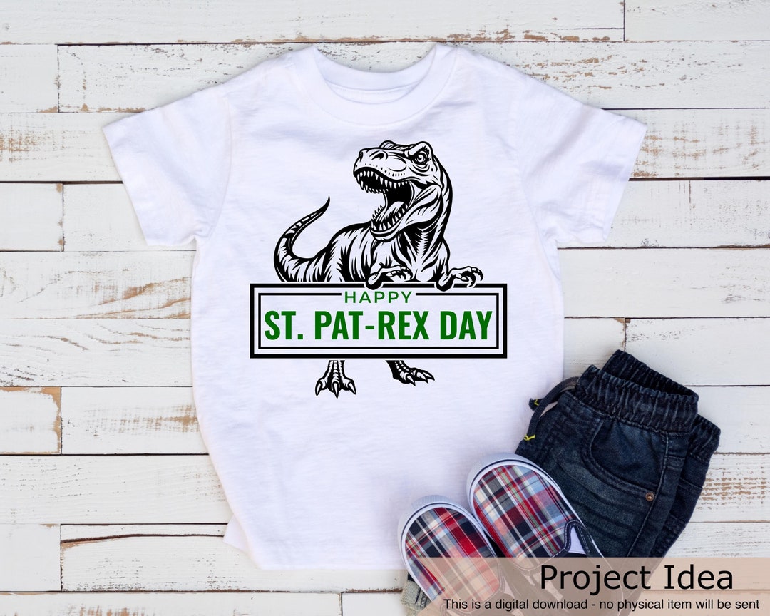 Happy St. Pat-rex Day SVG PNG Files for Cutting Machines, Digital ...