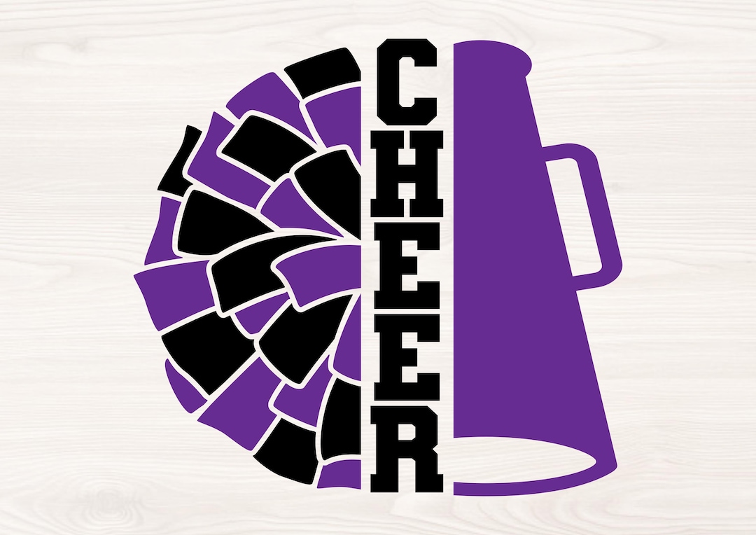 Cheer Pom Poms and Megaphone SVG PNG Files for Cutting Machines ...