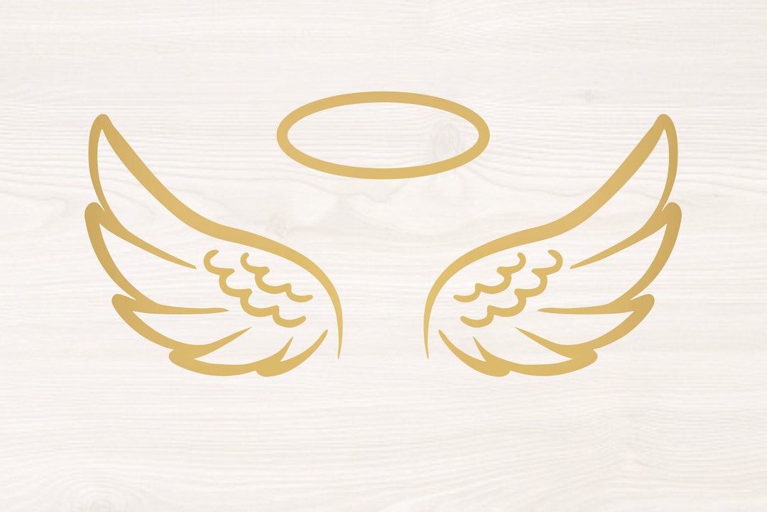 Wings and Halo SVG PNG Files for Cutting Machines, Digital Clipart ...