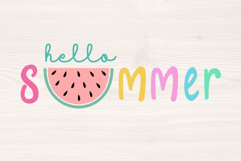 Hello Summer Watermelon SVG PNG Files for Cutting Machines - Etsy