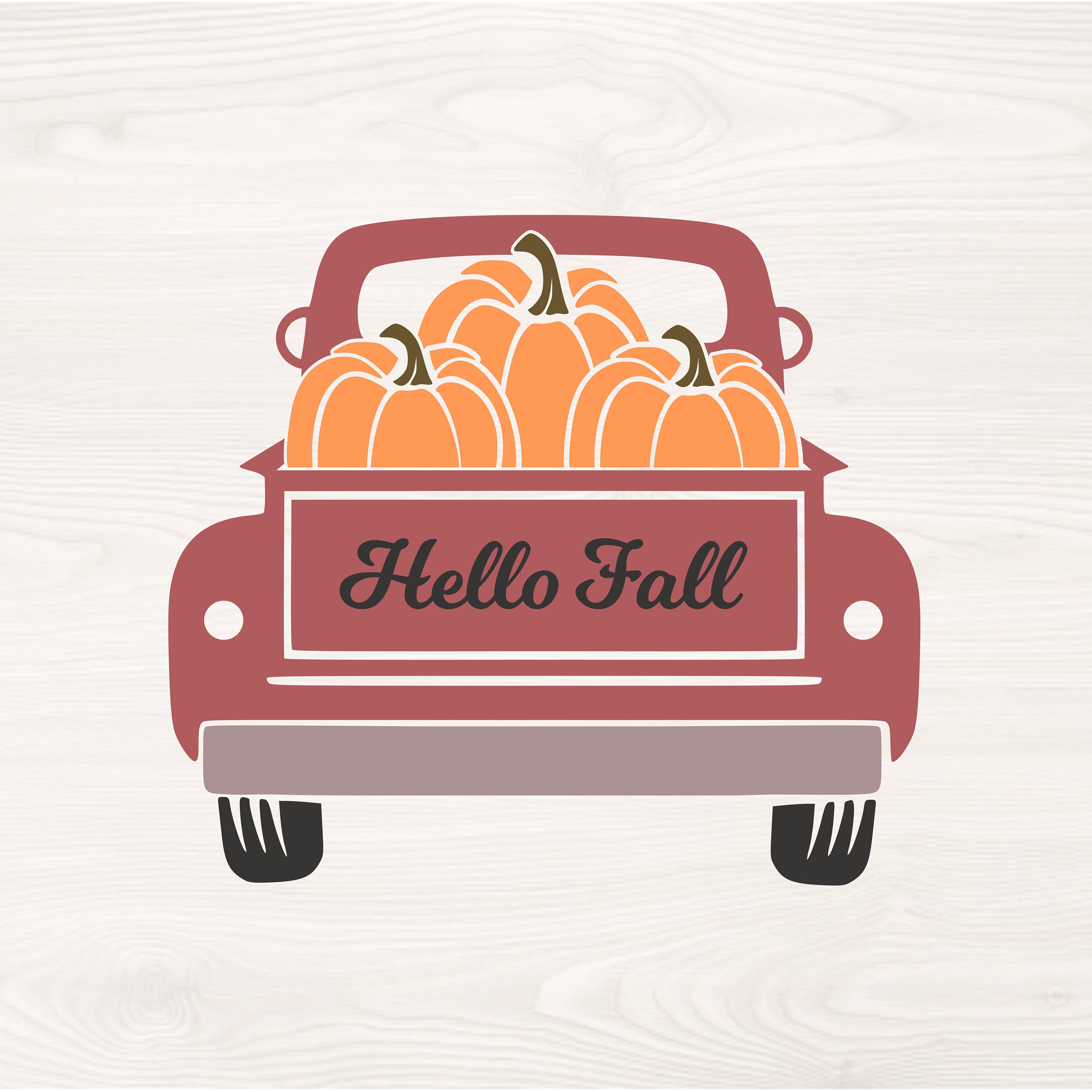 Hello Fall Vintage Truck SVG PNG Files for cutting machines | Etsy