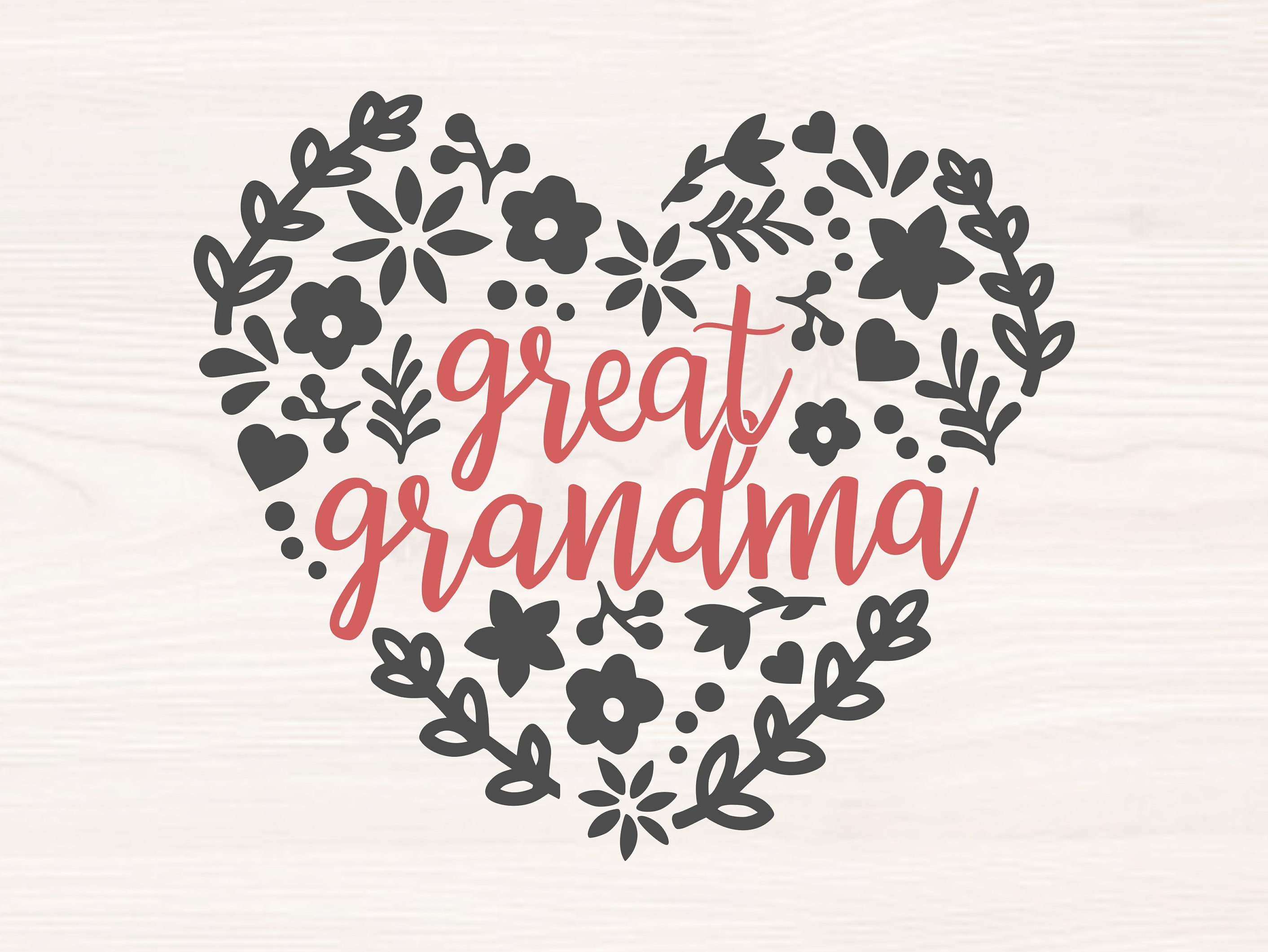 Great Grandma Heart Floral SVG PNG Files for Cutting Machines - Etsy