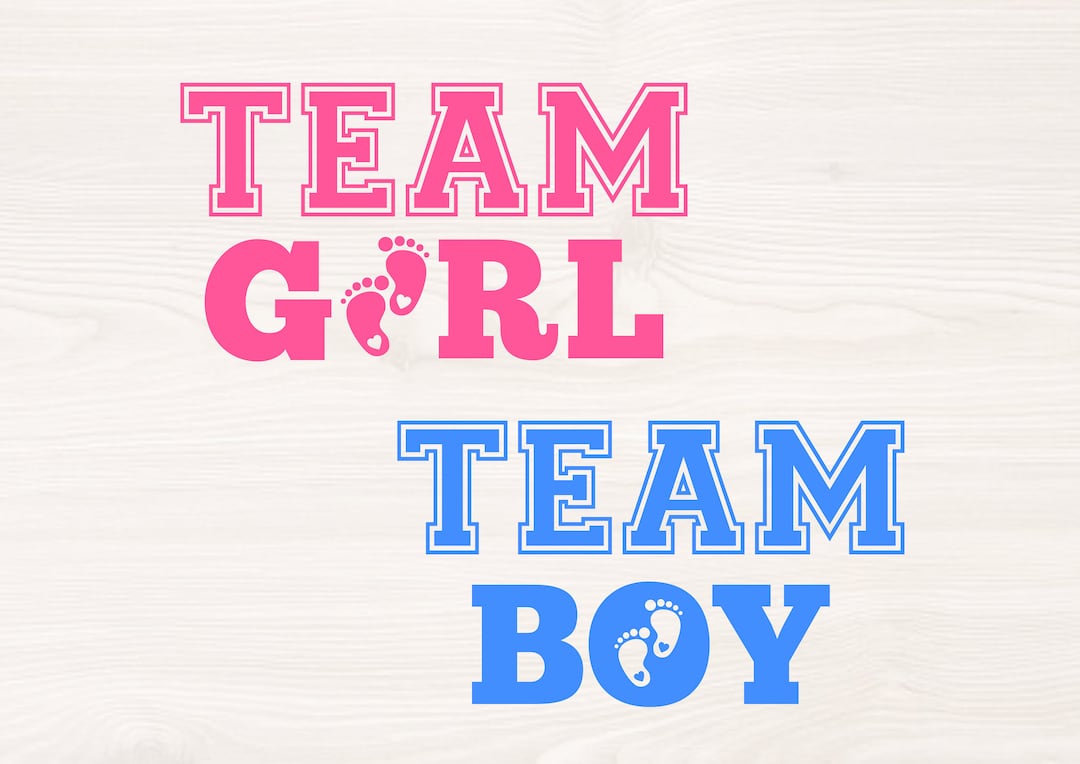 Team Girl, Team Boy, SVG PNG Files for Cutting Machines, Digital ...
