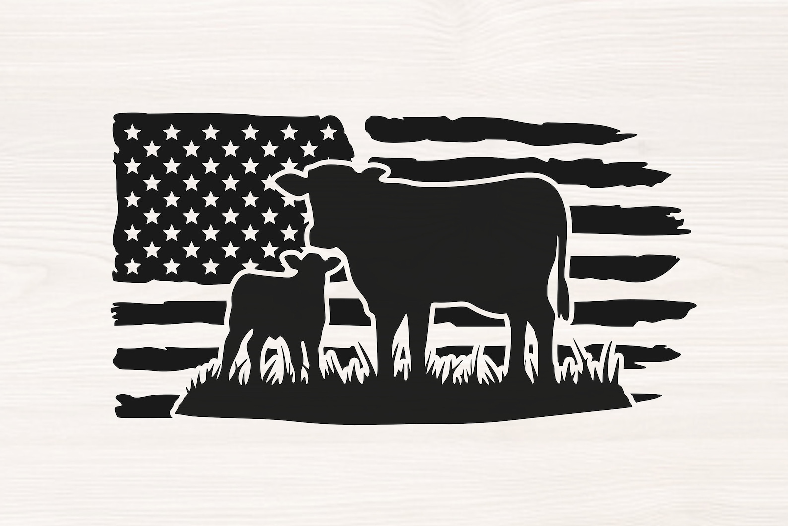 American Cow SVG PNG Files for Cutting Machines, Digital Clipart, Farm ...