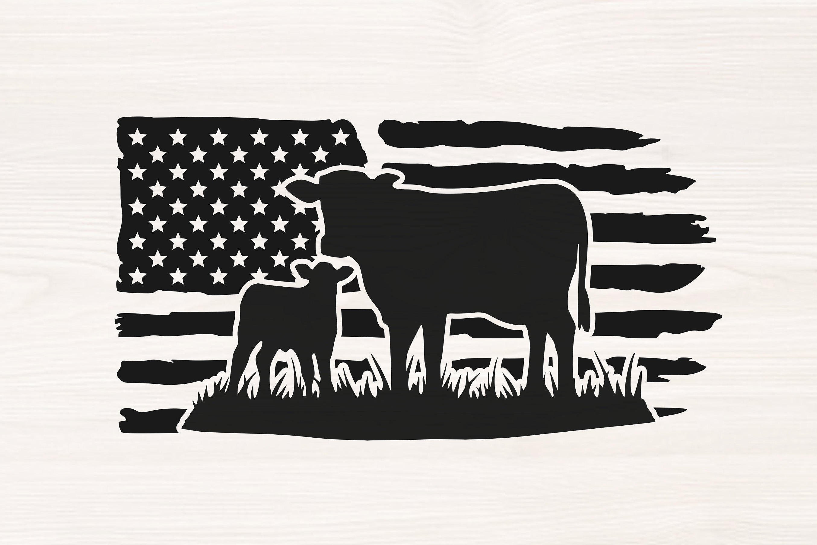 American Cow SVG PNG Files for Cutting Machines, Digital Clipart, Farm ...
