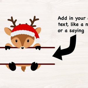 Christmas Reindeer Split Monogram SVG PNG Files for Cutting Machines ...