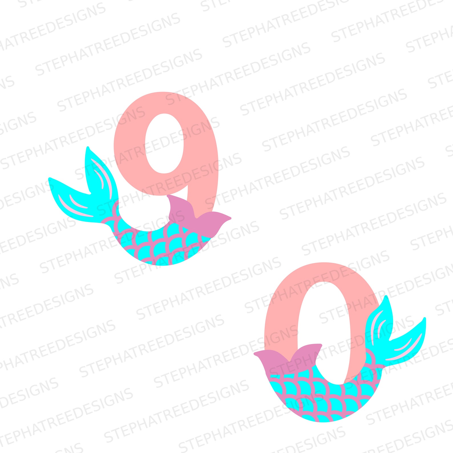 Mermaid Numbers SVG PNG Files for Cutting Machines Digital - Etsy Canada