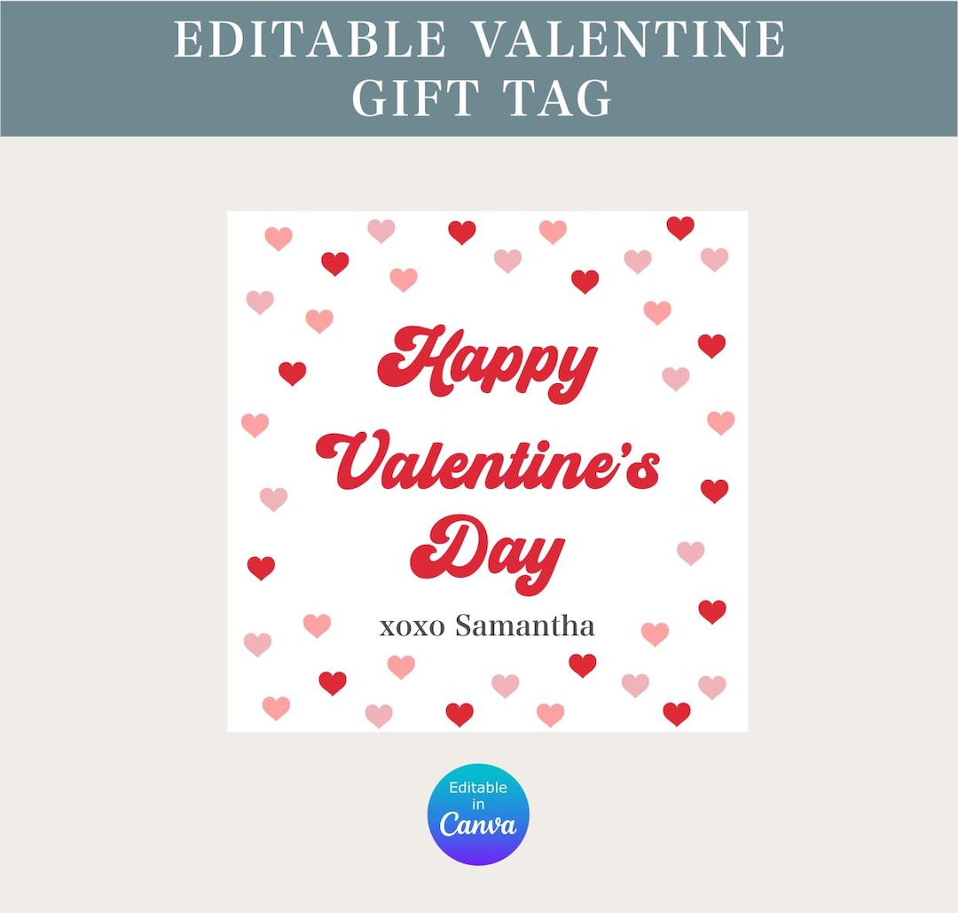 Editable and Printable Valentine's Day Gift Tags - Etsy