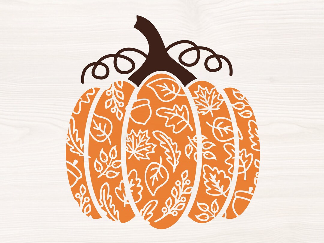 Decorative Pumpkin SVG PNG Files for Cutting Machines, Digital Clipart ...