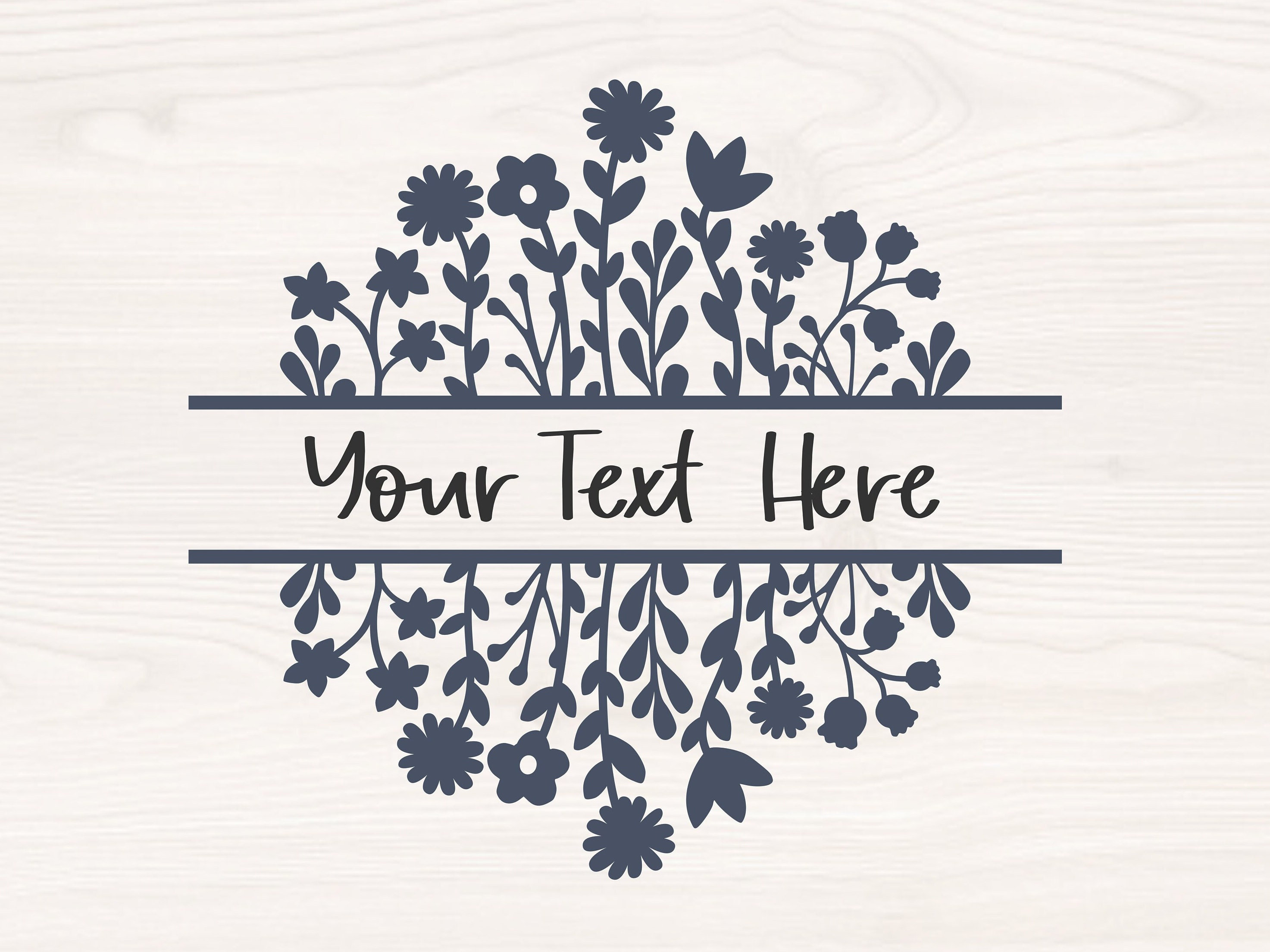 Floral Split Monogram SVG PNG Files for Cutting Machines, Digital ...
