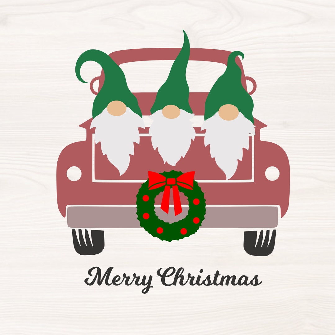 Christmas Truck With Gnomes SVG PNG Files for Cutting Machines, Digital ...