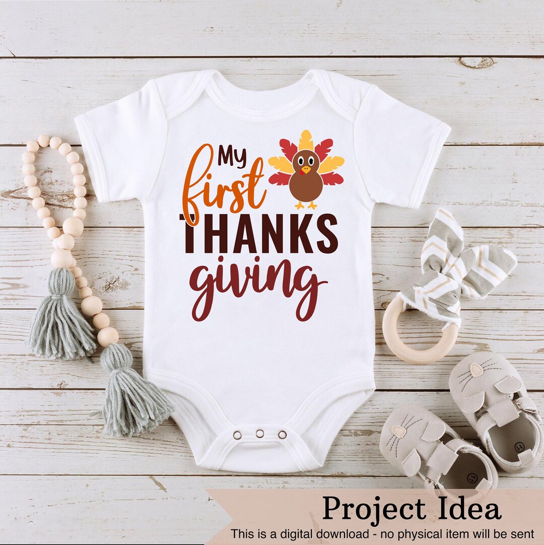 My First Thanksgiving SVG PNG Files for Cutting Machines, Digital ...