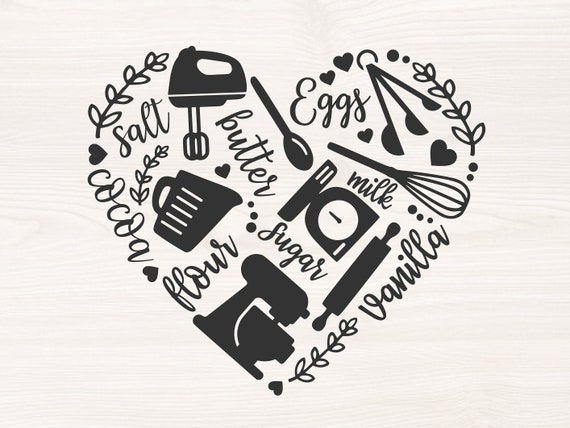 Baking Icons and Ingredients SVG PNG Files for Cutting - Etsy