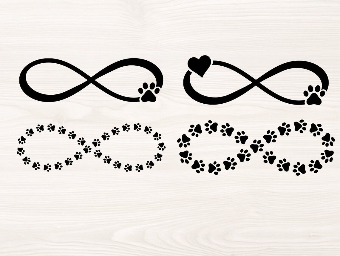 Paw Print on Infinity Symbol, SVG PNG File for Cutting Machines ...