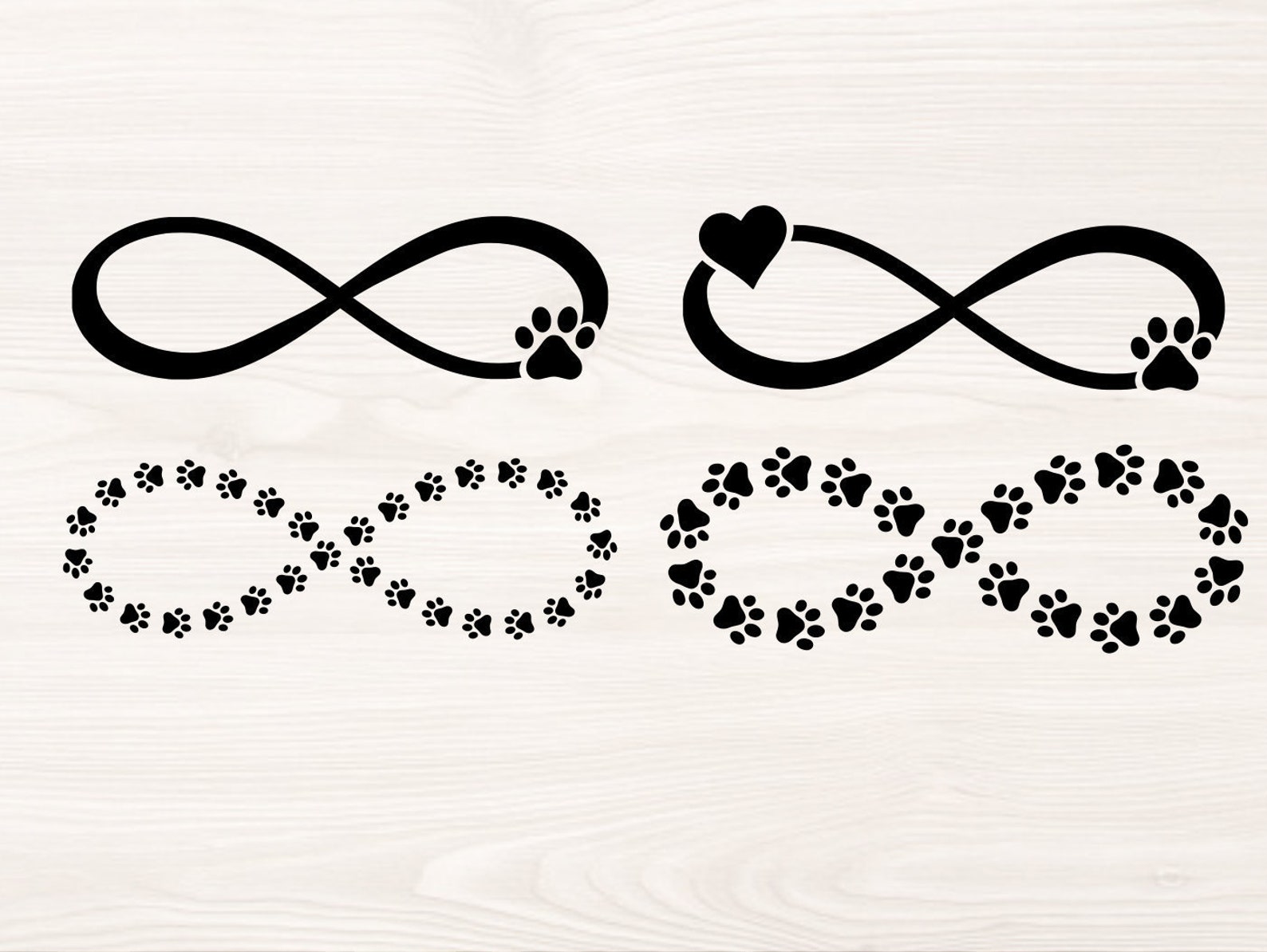 Paw Print on Infinity Symbol, SVG PNG File for Cutting Machines ...