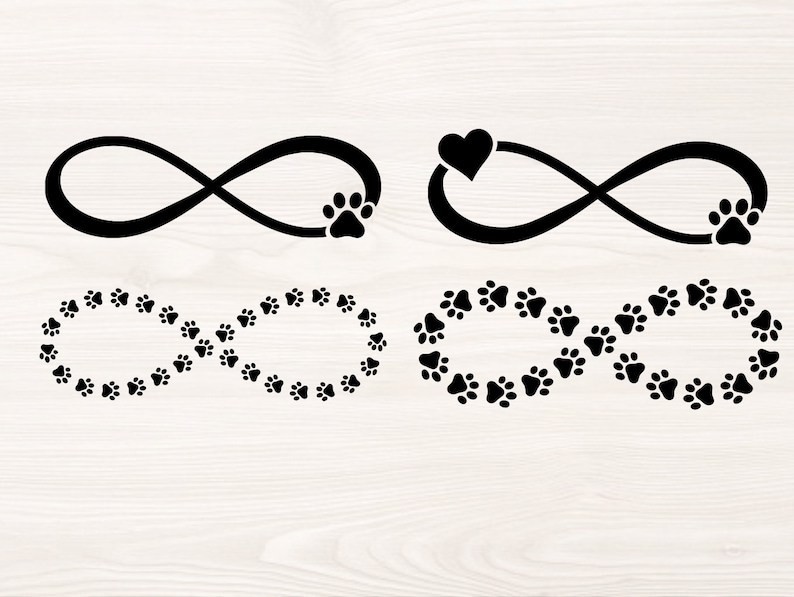 Paw Print on Infinity Symbol, SVG PNG File for Cutting Machines ...