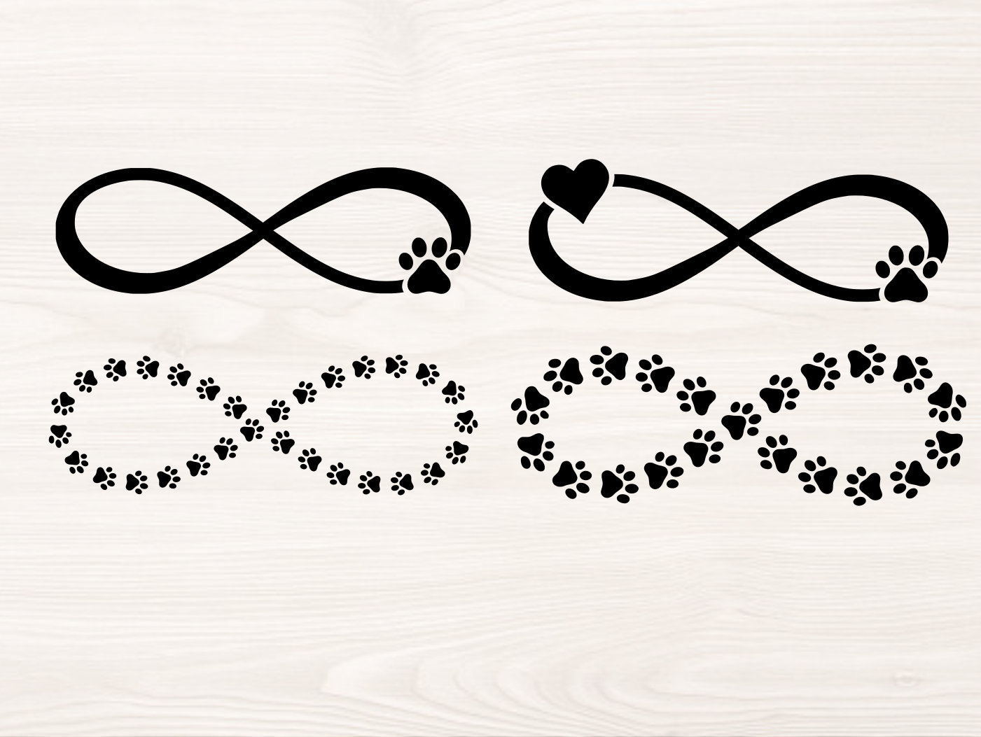 Paw Print on Infinity Symbol, SVG PNG File for Cutting Machines ...