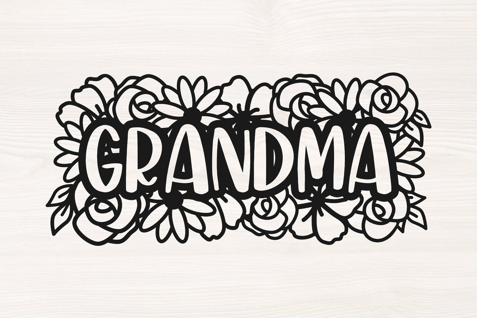 Floral Grandma SVG PNG Files for Cutting Machines, Digital Clipart ...