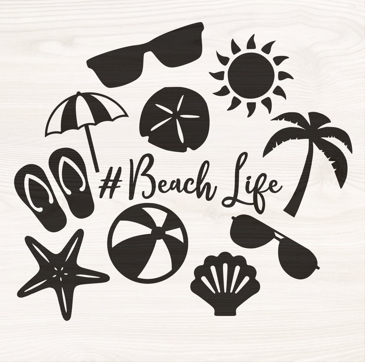 Beach Life Bundle SVG PNG Files for Cutting Machines Digital - Etsy