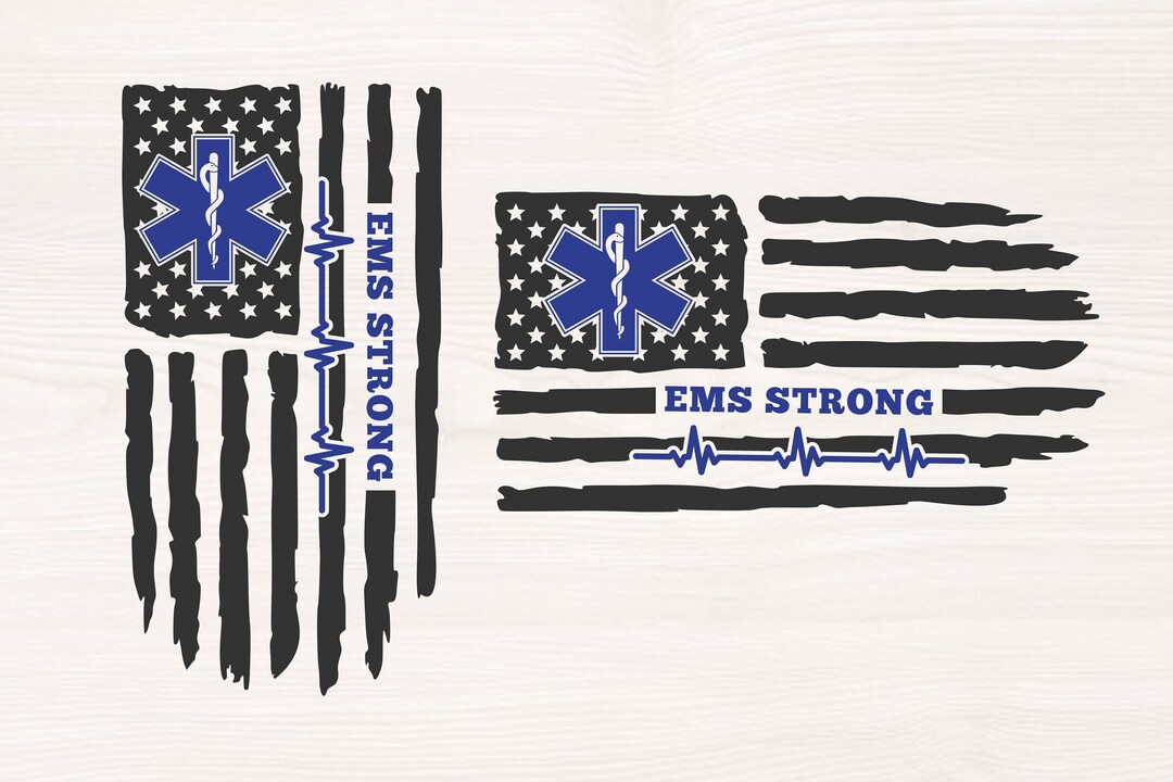 EMS Strong American Flag SVG PNG Files for Cutting Machines, Digital ...