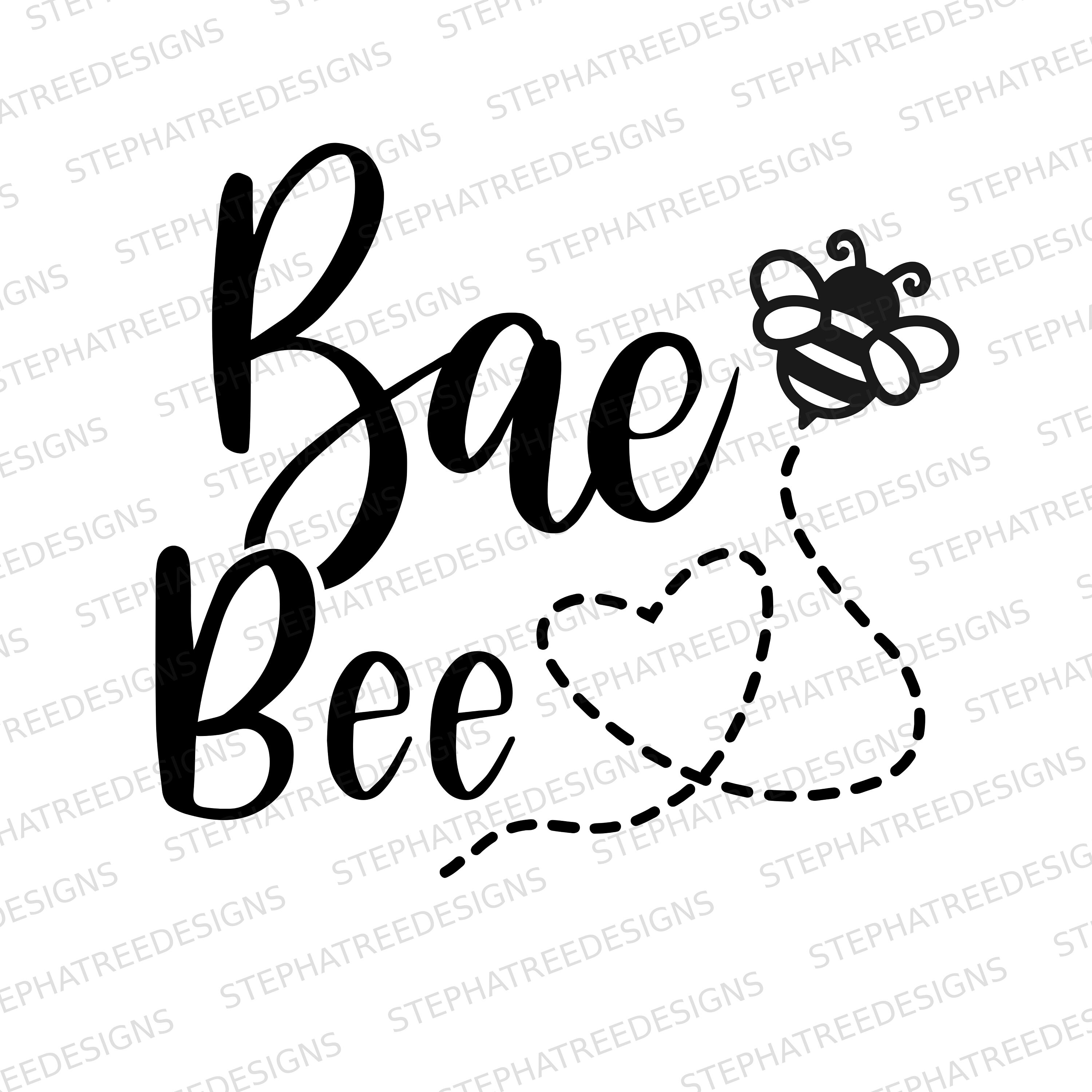 Bae Bee SVG PNG Files, Bumble Bee Baby Onesie Design (digital Download ...
