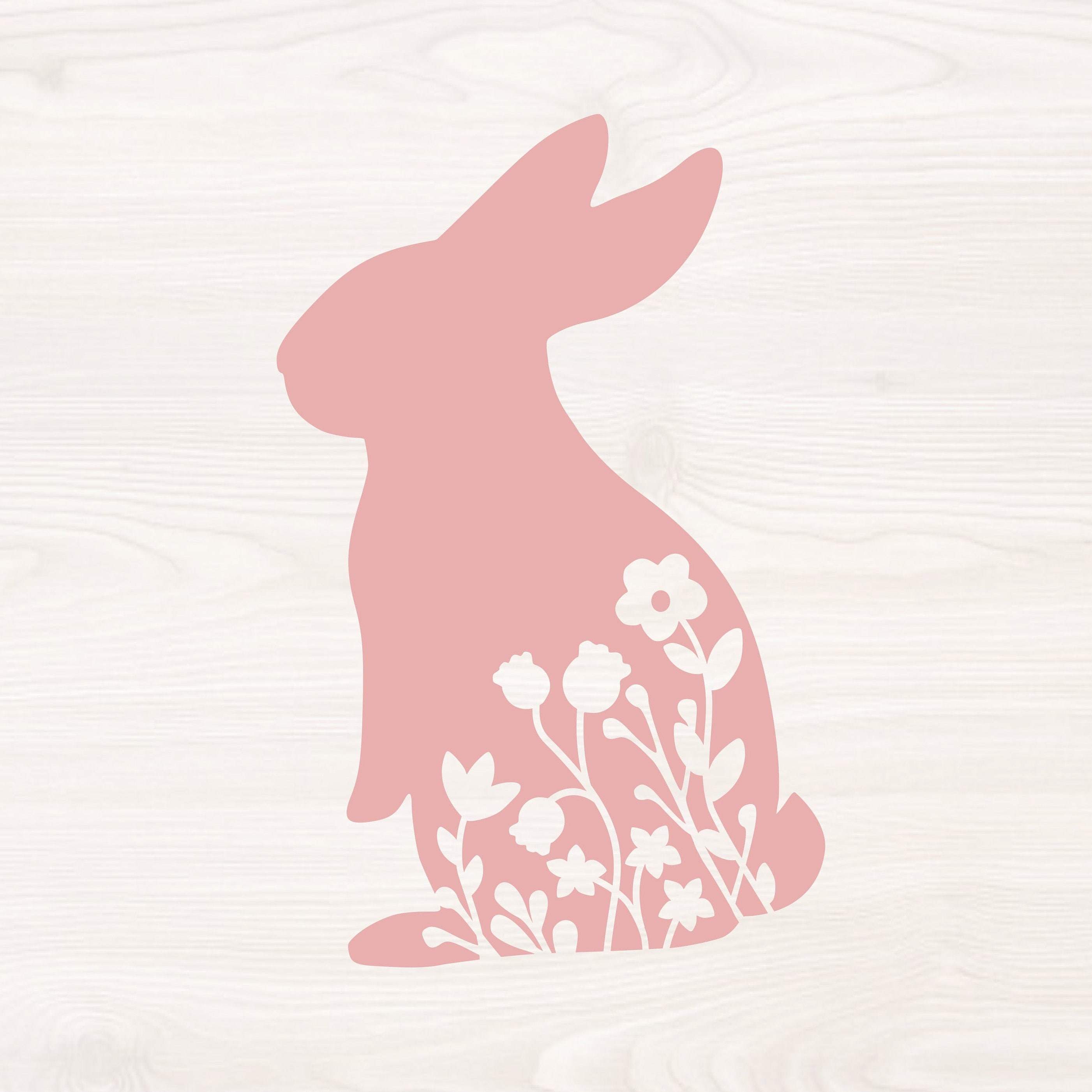 Floral Bunny SVG PNG Files for Cutting Machines Digital - Etsy Australia