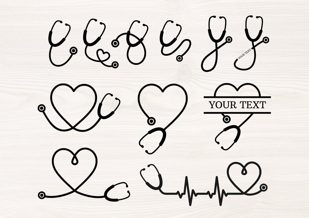 Stethoscopes Bundle SVG PNG Files for Cutting Machines, Digital Clipart ...