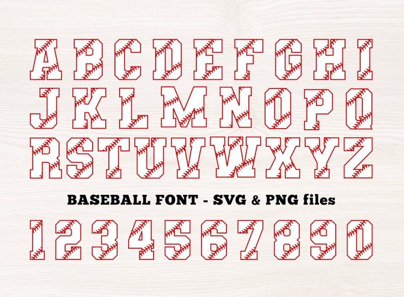 Baseball Font SVG PNG Files for Cutting Machines Digital - Etsy
