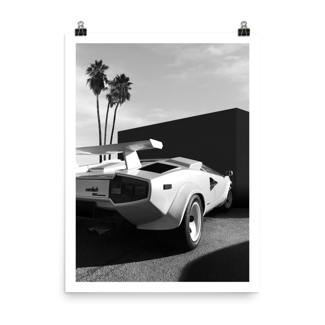 Lamborghini Countach With Palm Trees | Photo Print, Photography Print ...