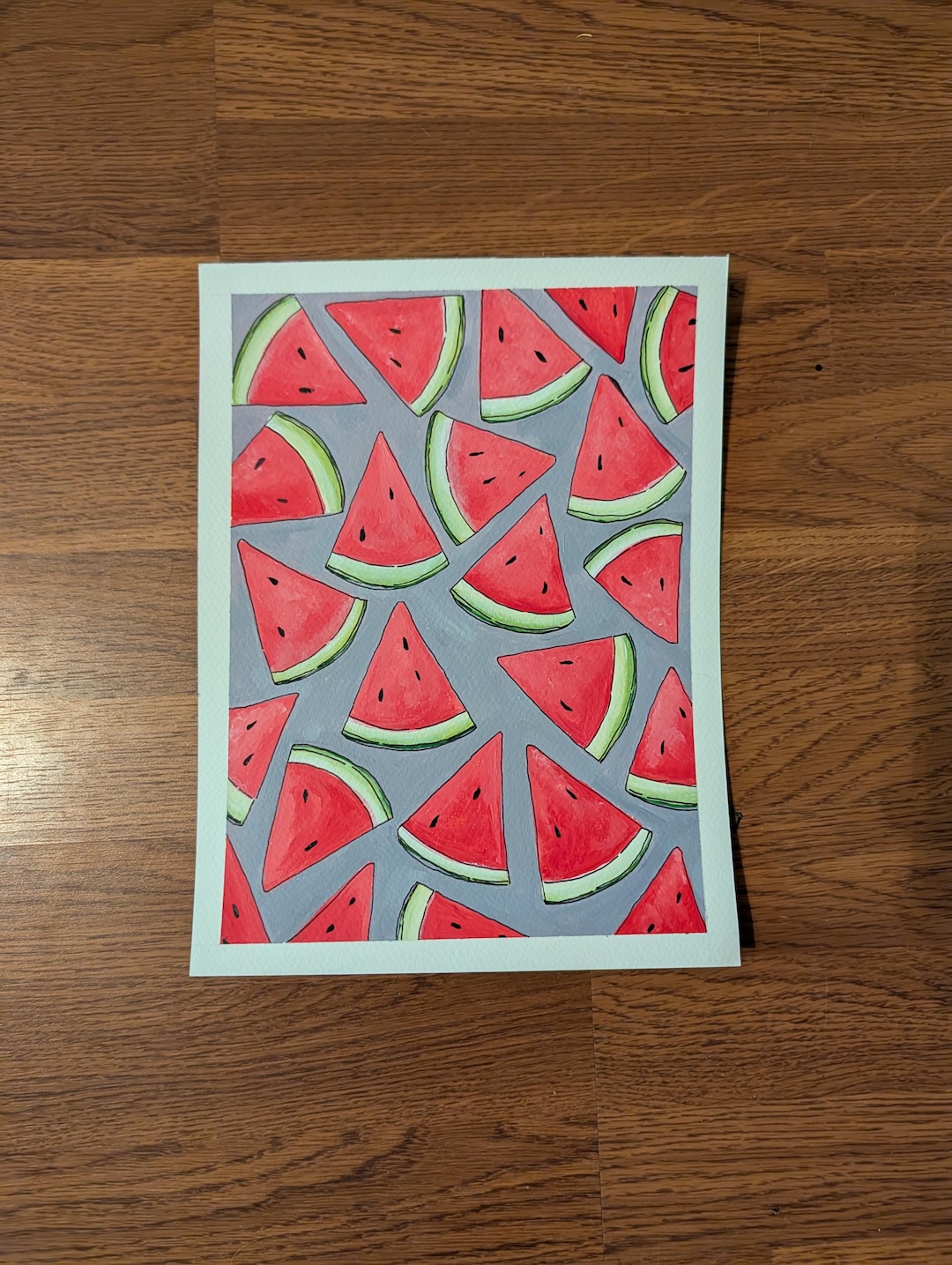 Watermelon Slices Acrylic Painting on Paper - Etsy