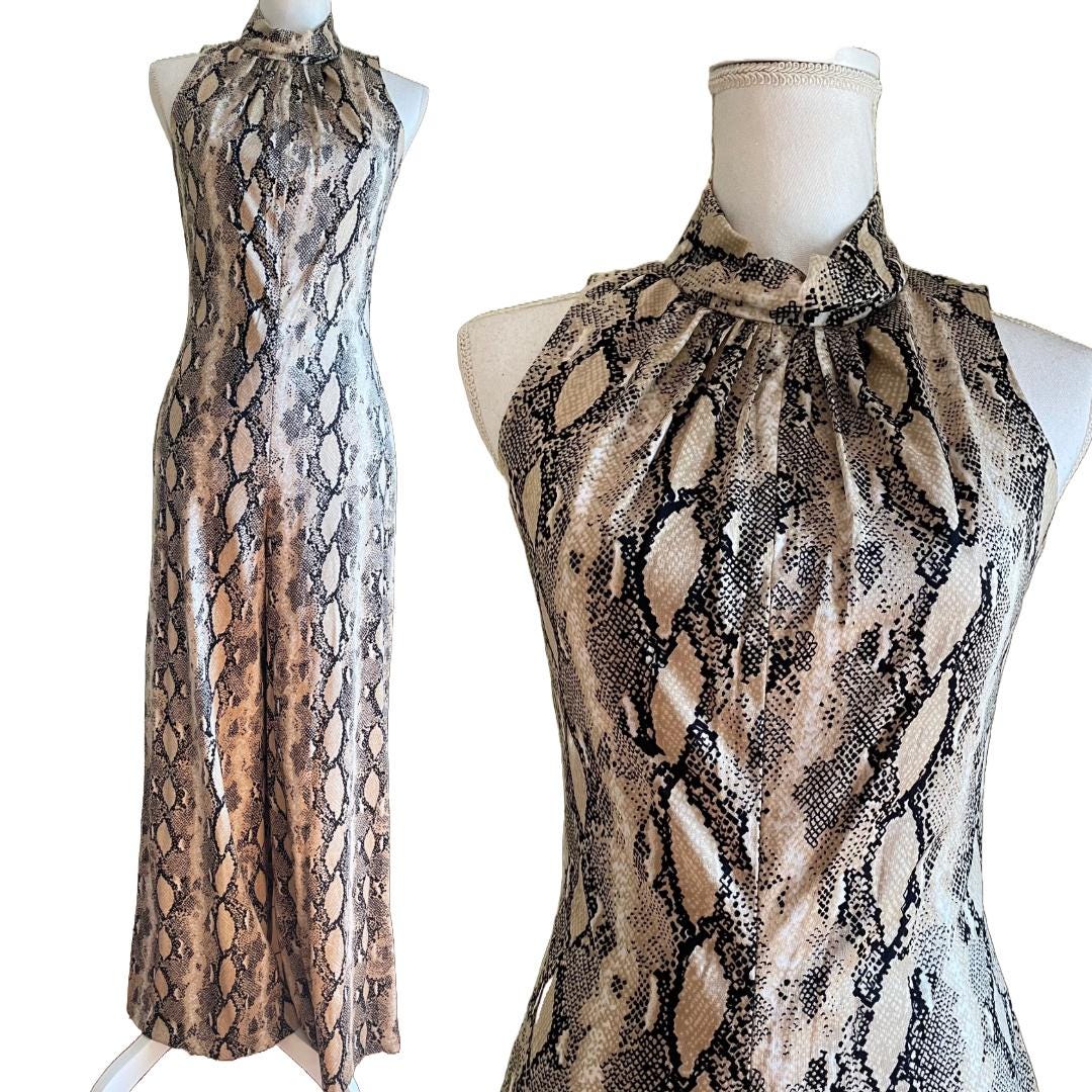 Vintage Snake Print Wide Leg Jumpsuit by Franklin Simon New York Python 70's - Etsy